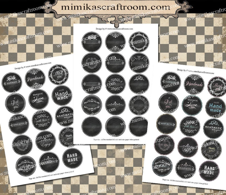 Black and White Printable Chalkboard Labels Instant Editable Labels ...