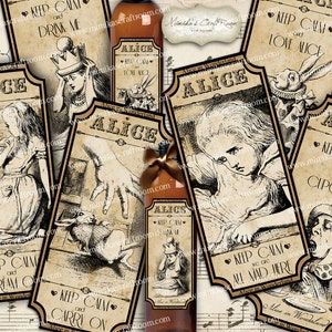 Alice Apothecary Bottle Labels, Jar Labels Tags, Wonderland Printable ...