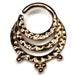Yellow Gold Beaded Triple Hammered Septum Ring ~ Textured Layered ...