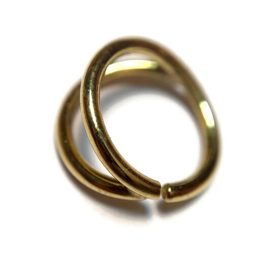 Gold Double Hoop Septum Ring 2 Ring 1 Piercing Yellow Gold - Etsy
