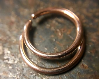 Solid Rose Gold Septum Ring, Rose Gold Septum Jewelry, Triangle Septum Ring, 16g, 14g, 16 Gauge ...