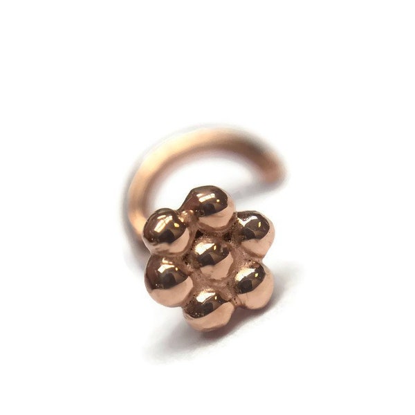 Rose Gold Corkscrew Nose Ring - Etsy