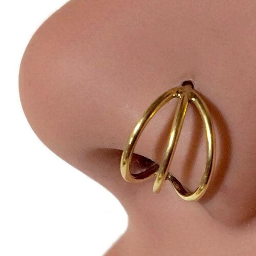 Cz Cross Nose Hoop Diamond Cross Nose Ring | Etsy