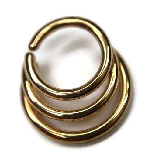 Triple Hoop Septum Ring Layered Piercing Lip Helix - Etsy