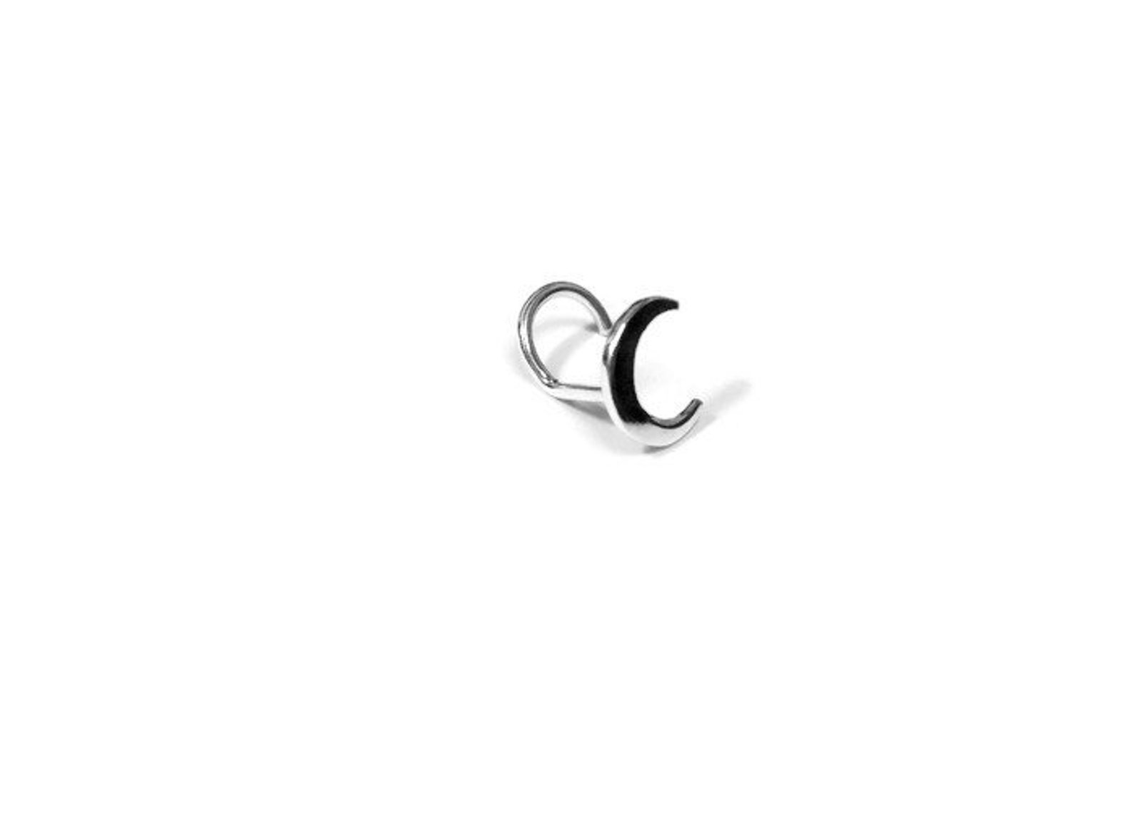 Crescent Moon Nose Stud Celestial Nostril Piercing Moon - Etsy