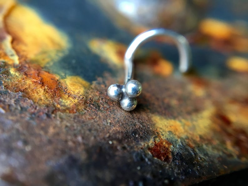 Three Dot Nose Stud Tri Bead Nostril Piercing 3 Ball Nose - Etsy