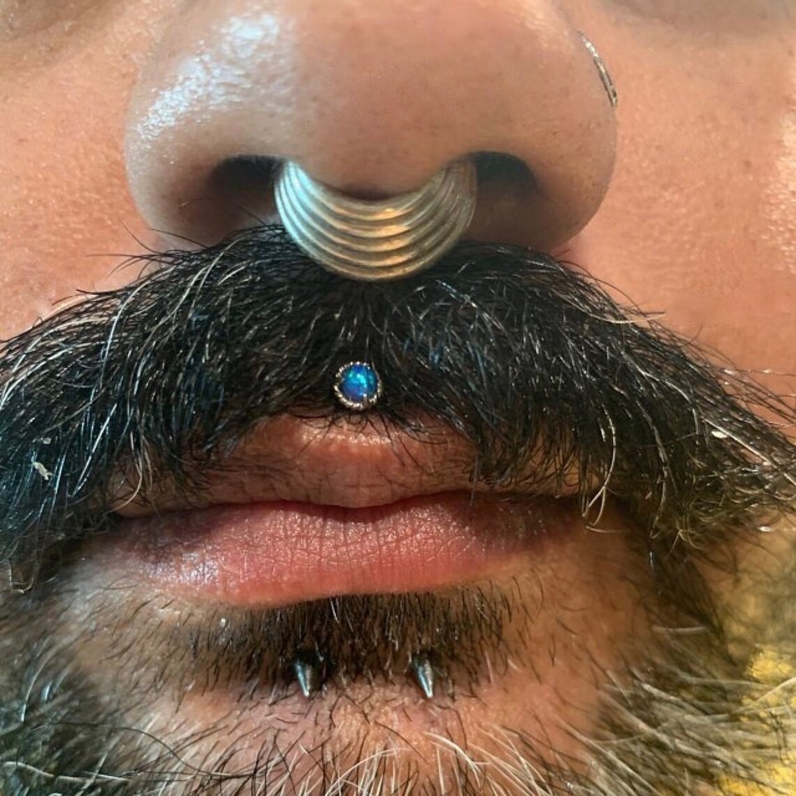 5 Stacked Tapered Septum Ring Five Stack Layered Nose Ring | Etsy