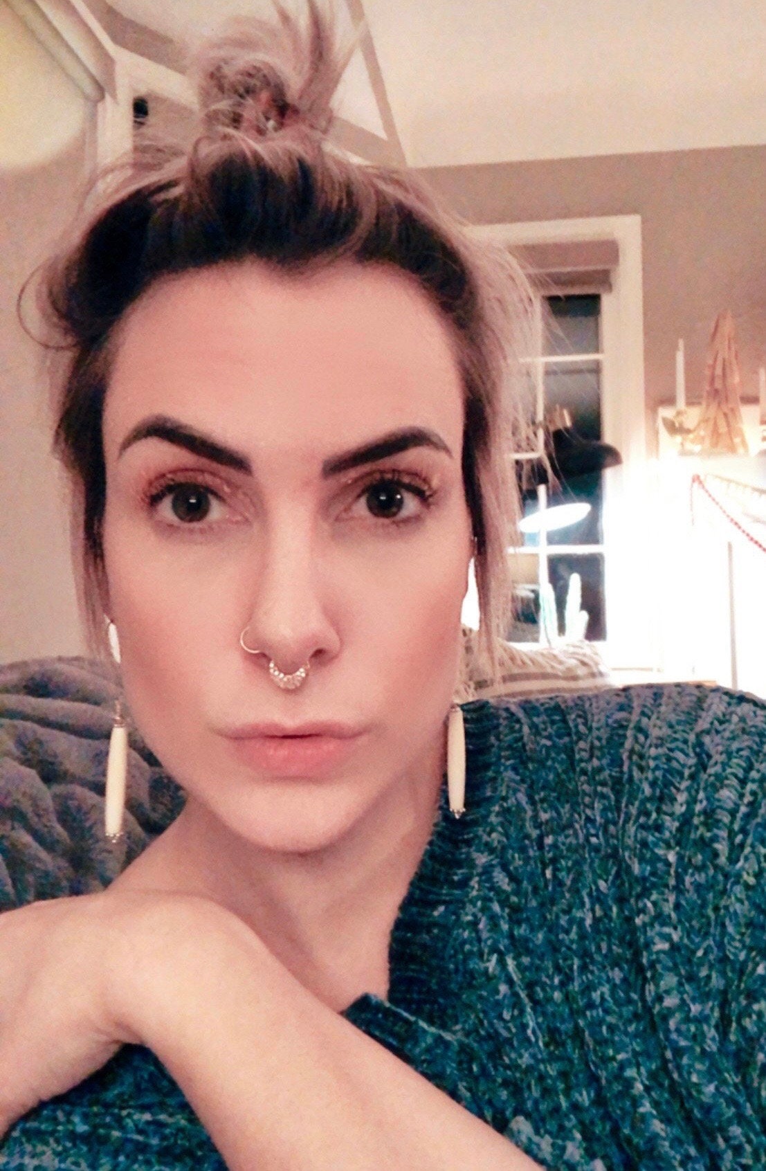 Hammered Textured Large Gold Septum Ring Crescent Moon Body | Etsy