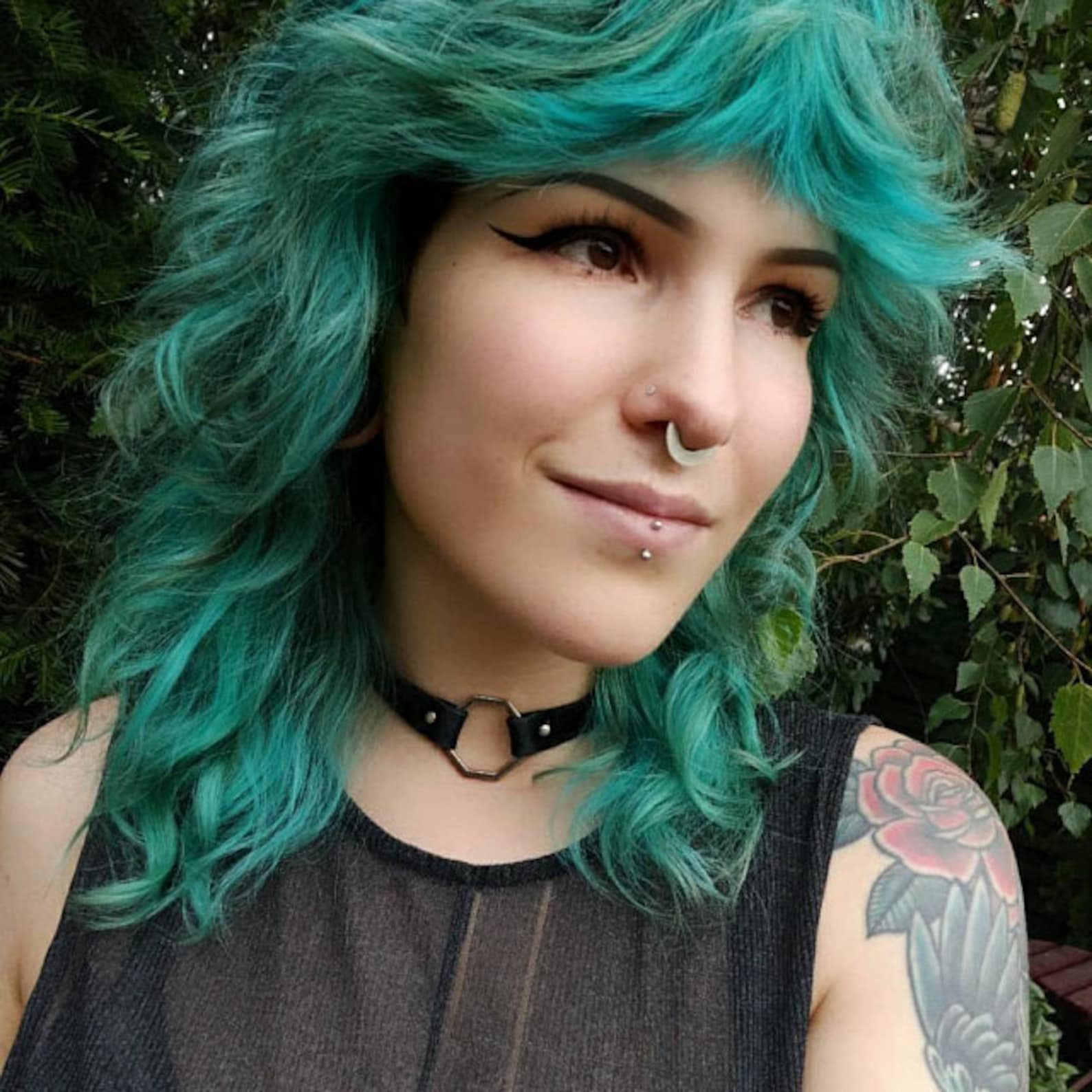 Wide Yellow Septum Ring Satin Finish Nose Ring Yellow Gold | Etsy