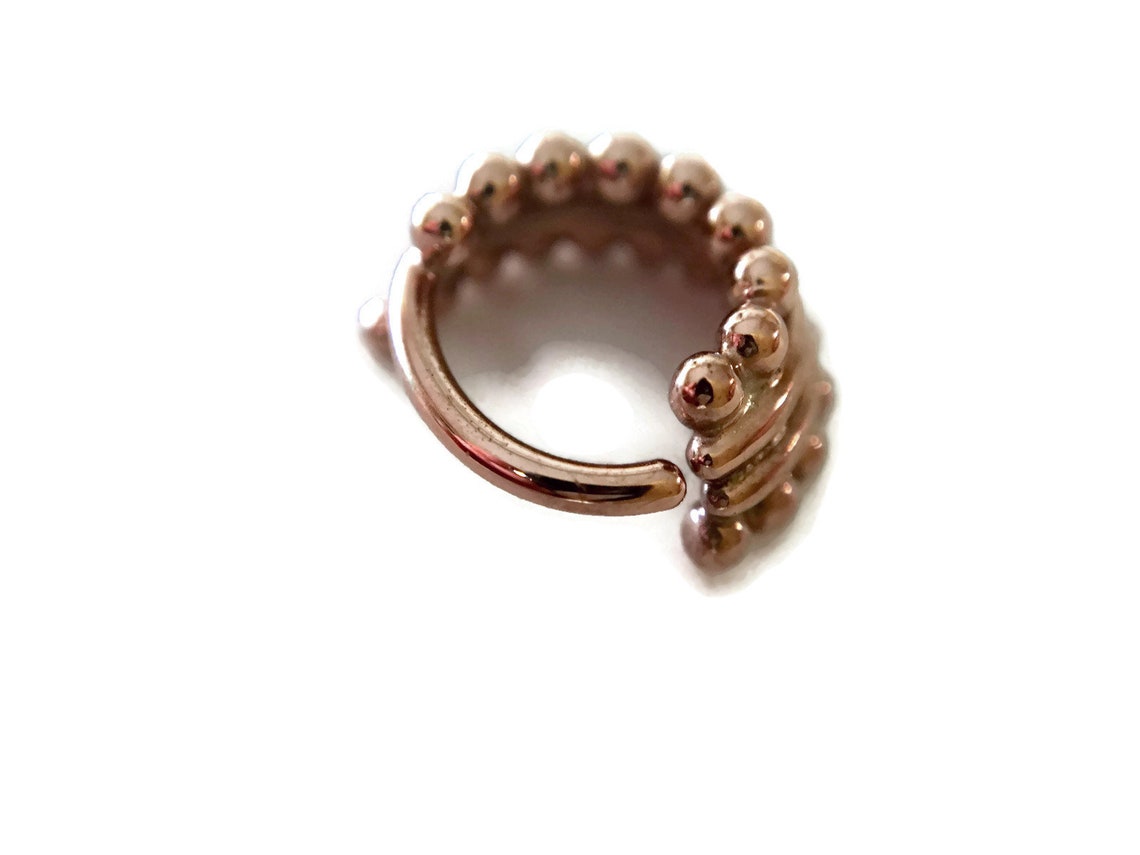 Rose Gold Beaded Stacked Septum Ring Quad Stacked Rose Gold - Etsy