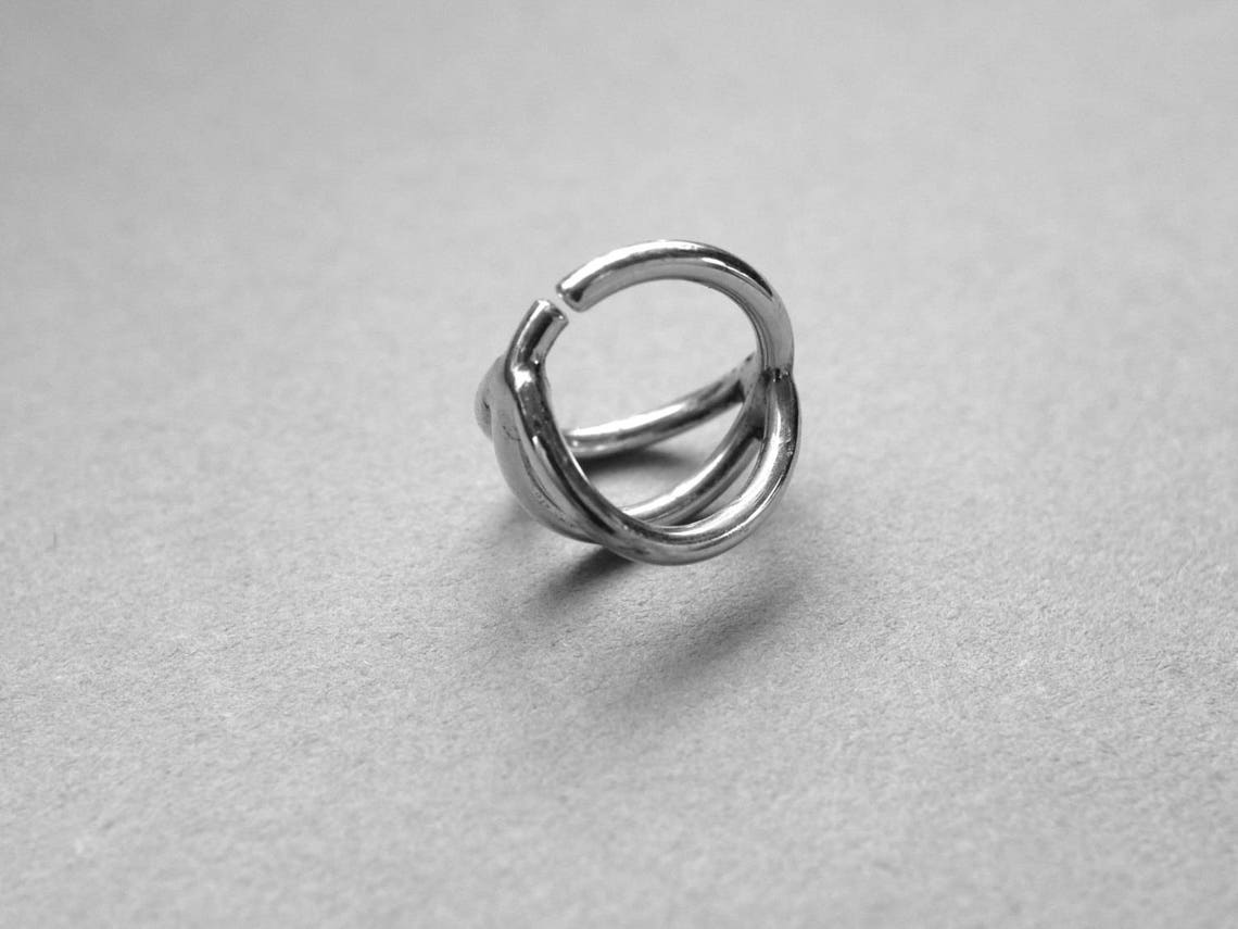 14 Karat White Gold Triple Nose Ring Hoop ~ Layered Nostril Piercing ...