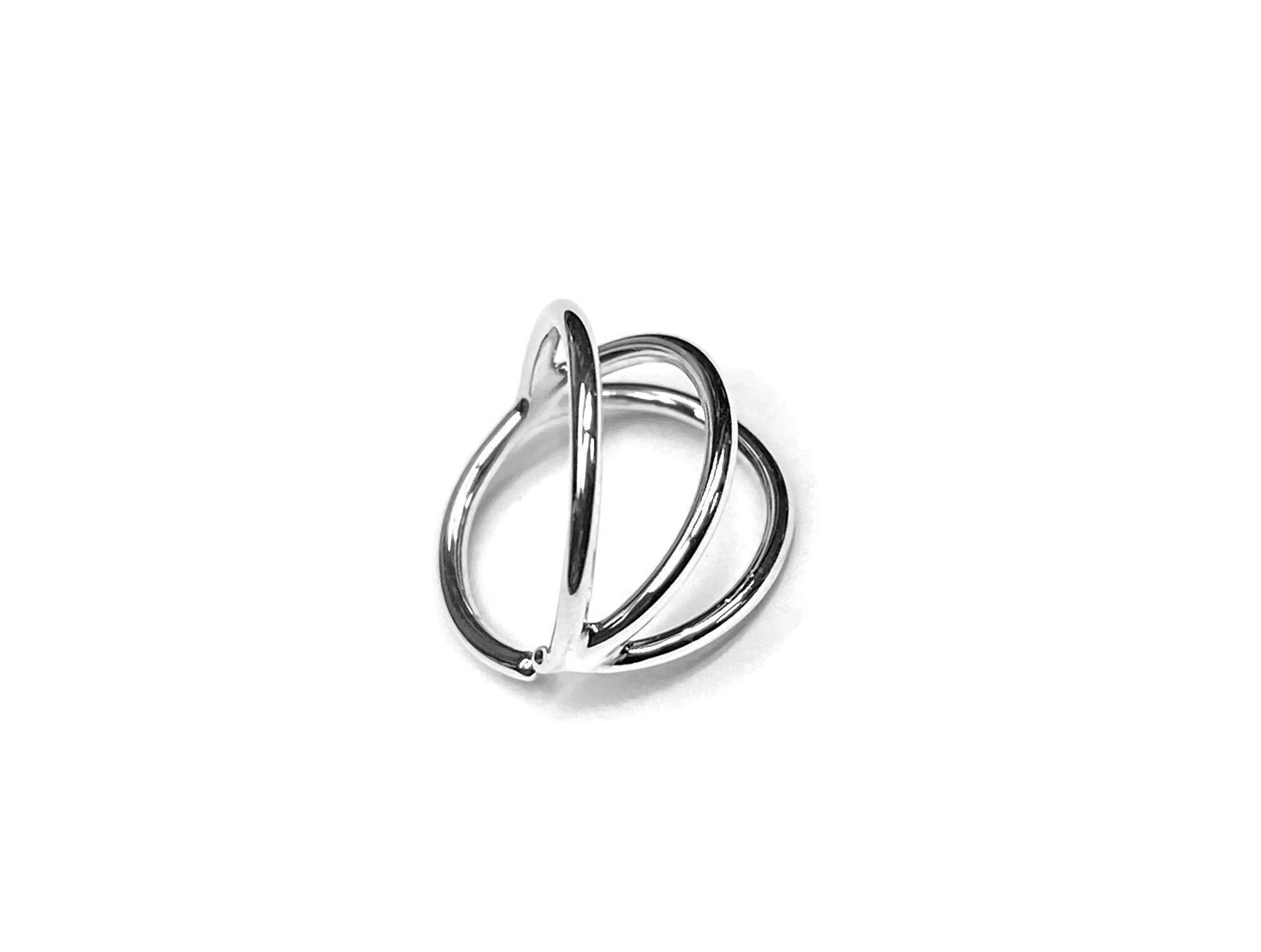 Triple Hoop Septum Ring - Layered Piercing - Lip - Helix - Rook - Conch ...