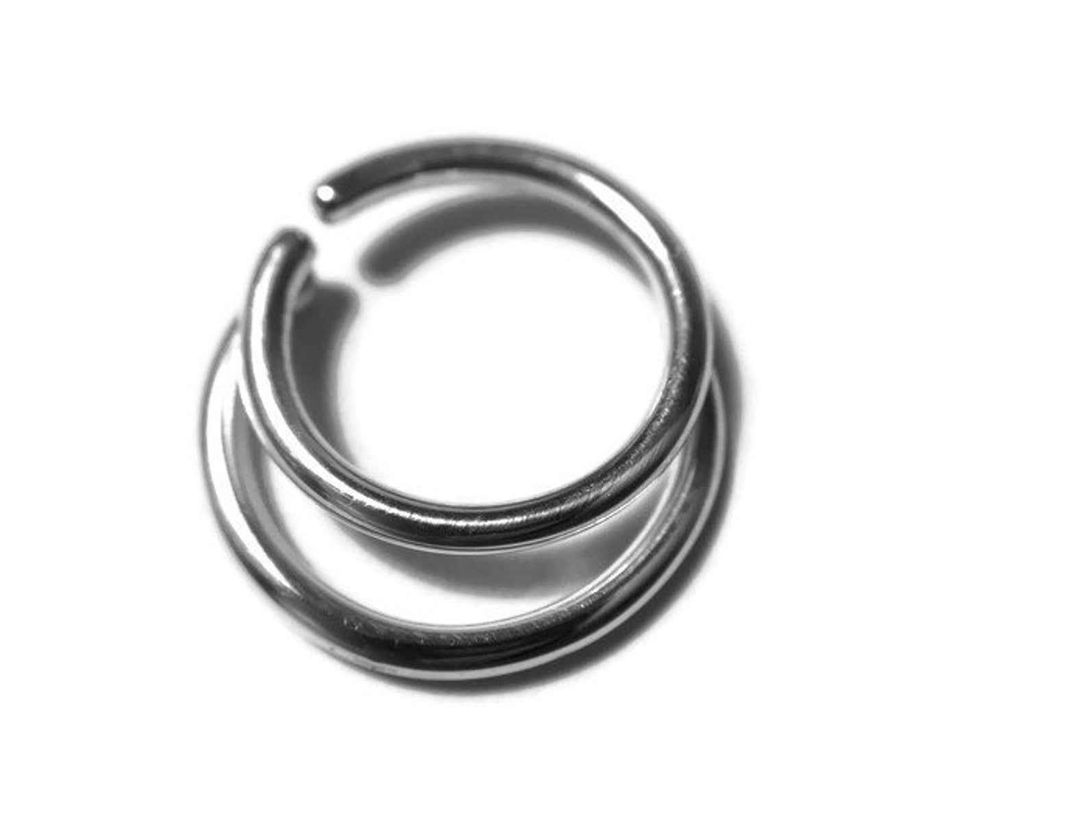 Double Layered Septum Ring ~ Double Nose Hoop ~ Nickel-free Sterling ...