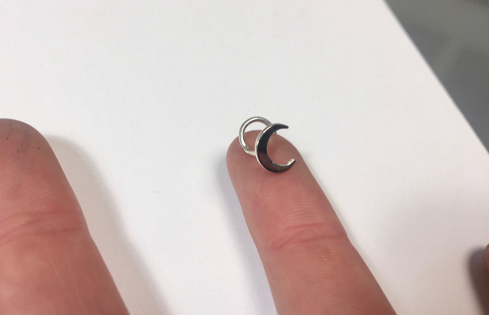 Crescent Moon Nose Stud ~ Celestial Nostril Piercing ~ Moon Nose Screw ...