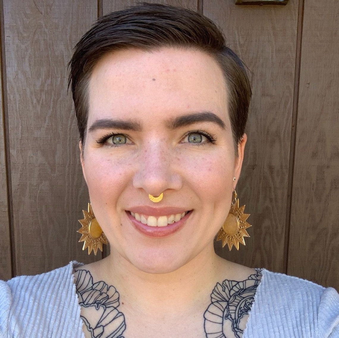 Hammered Textured Large Rose Gold Septum Ring Crescent Moon - Etsy