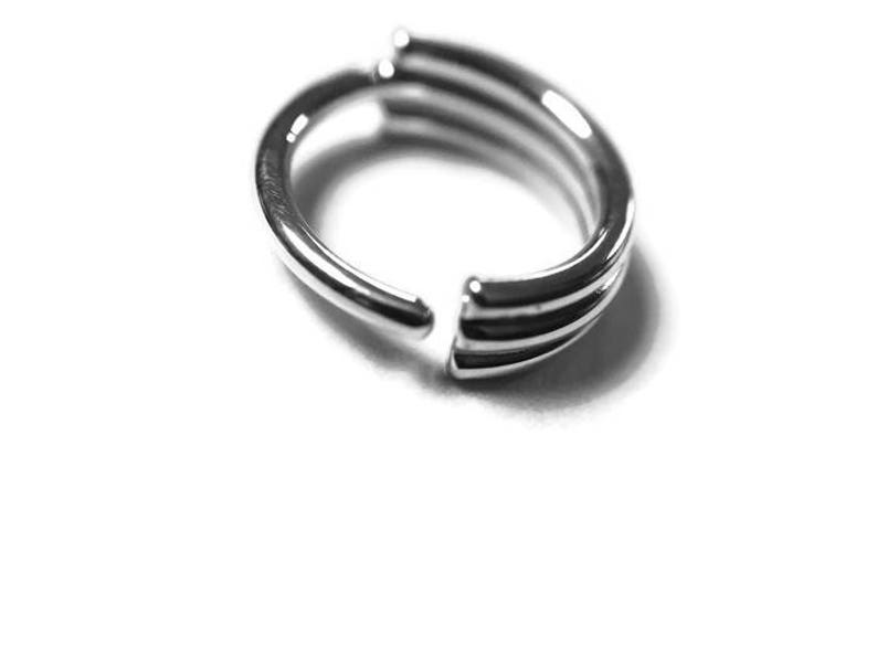 Triple Stacked Sterling Nose Ring Hoop ~ Nostril Piercing Jewelry ~ 3 ...