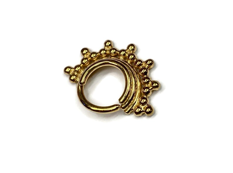 Gold Triple Stacked Beaded Septum Ring - Piercing - Hoop - Conch ...