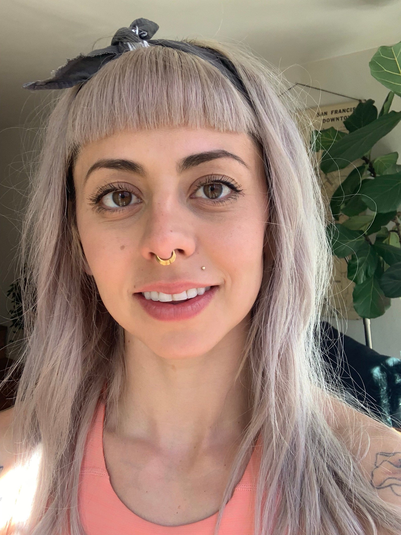 Yellow Gold Quadruple Straight Stacked Septum Ring Four Row | Etsy