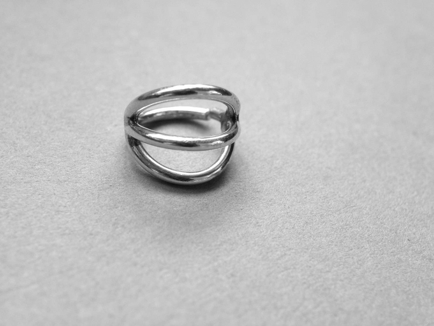 14 Karat White Gold Triple Nose Ring Hoop ~ Layered Nostril Piercing ...