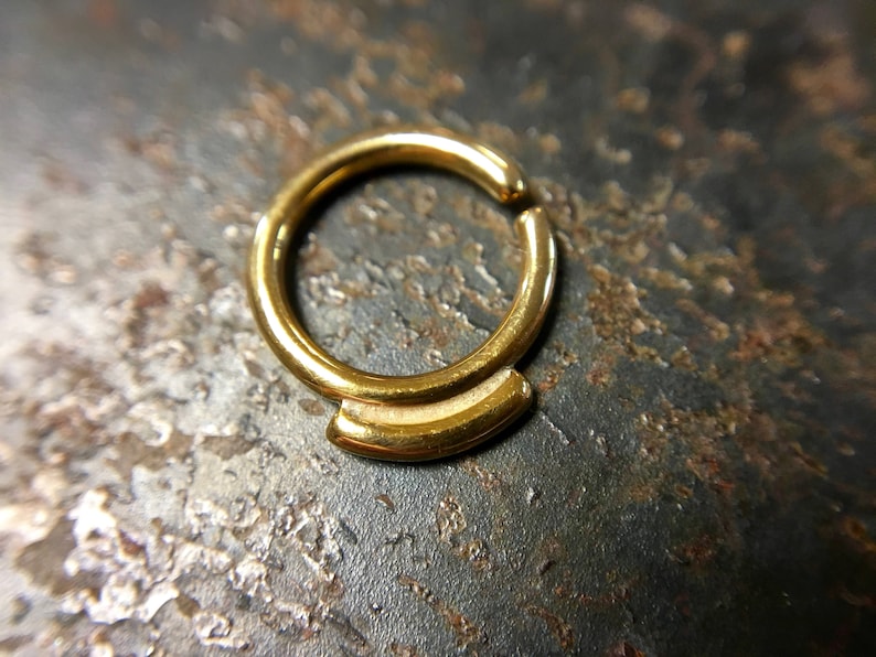 Little Gold Septum Ring ~ Simple Yellow Gold Dipped Sterling Silver ...