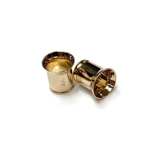 Solid 14 Karat Gold Simple Gauges Tube Earrings ~ Hypoallergenic ...