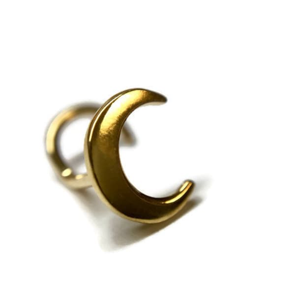 Double Nose Ring for Single Piercing, Gold Nose Ring Hoop, Double Hoop ...