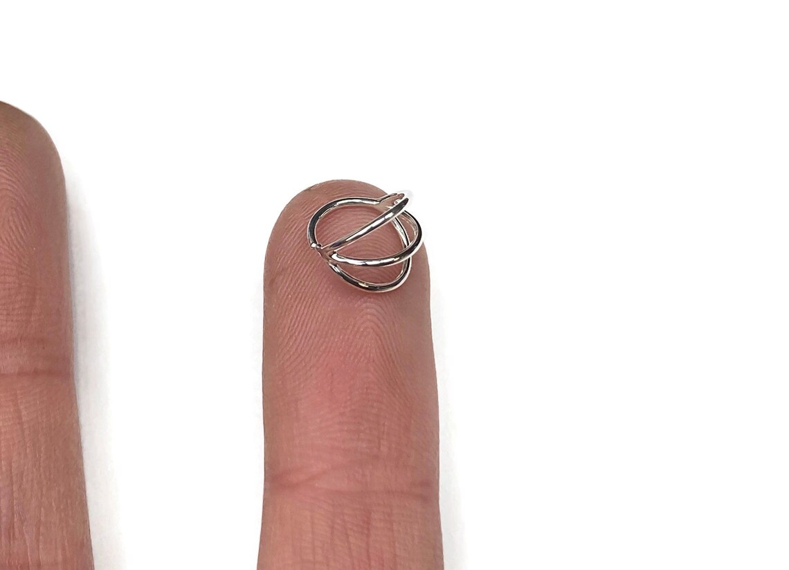 Triple Hoop Septum Ring - Layered Piercing - Lip - Helix - Rook - Conch ...