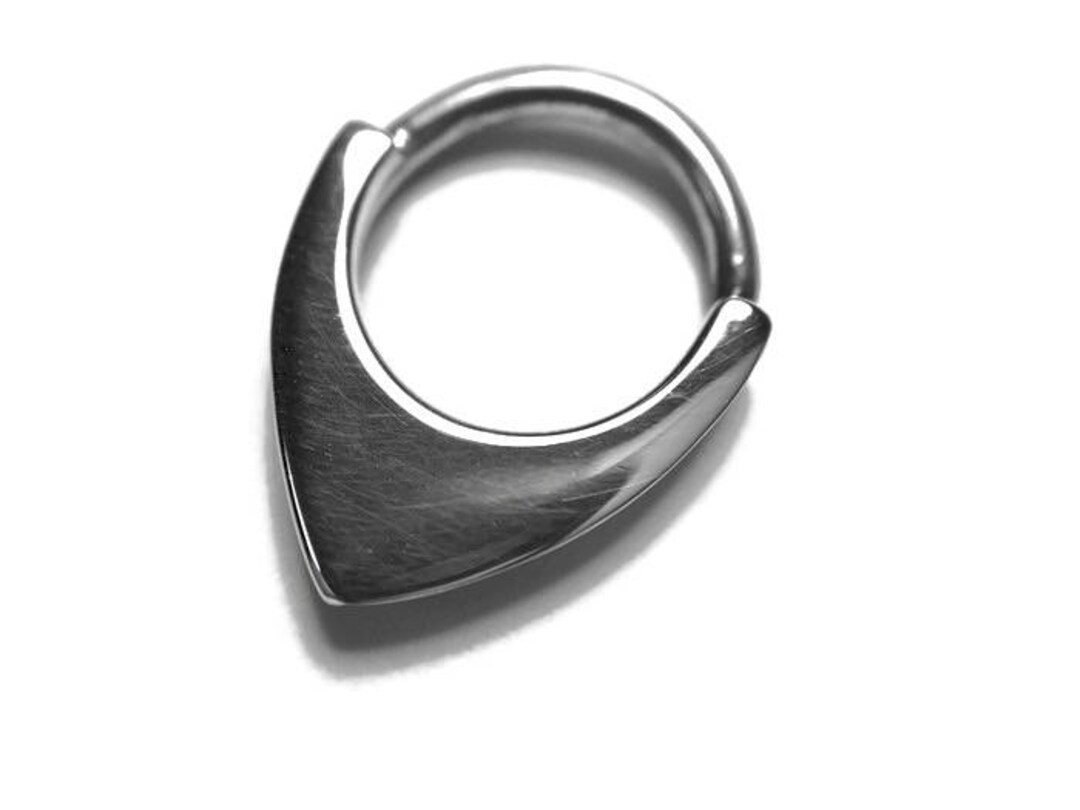 14K White Gold Septum Shield ~ Blade Septum Hoop ~ Fin Body Jewelry ...