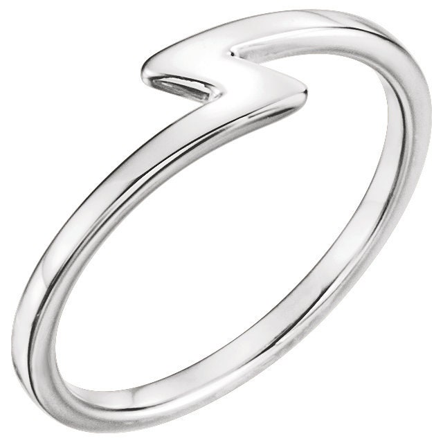 Zig Zag Ring ~ Sterling Silver Thunderbolt Ring ~ Lightning Bolt ...