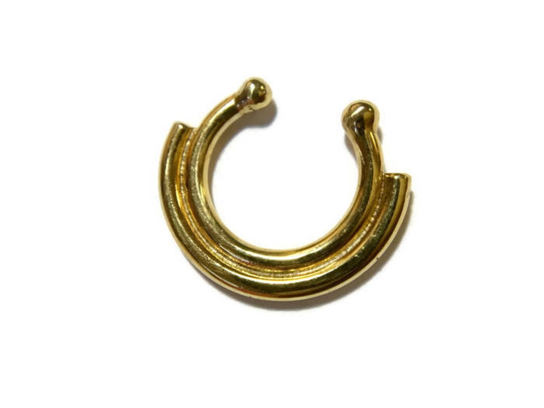 Simple Gold Double Clip on Piercing - Etsy