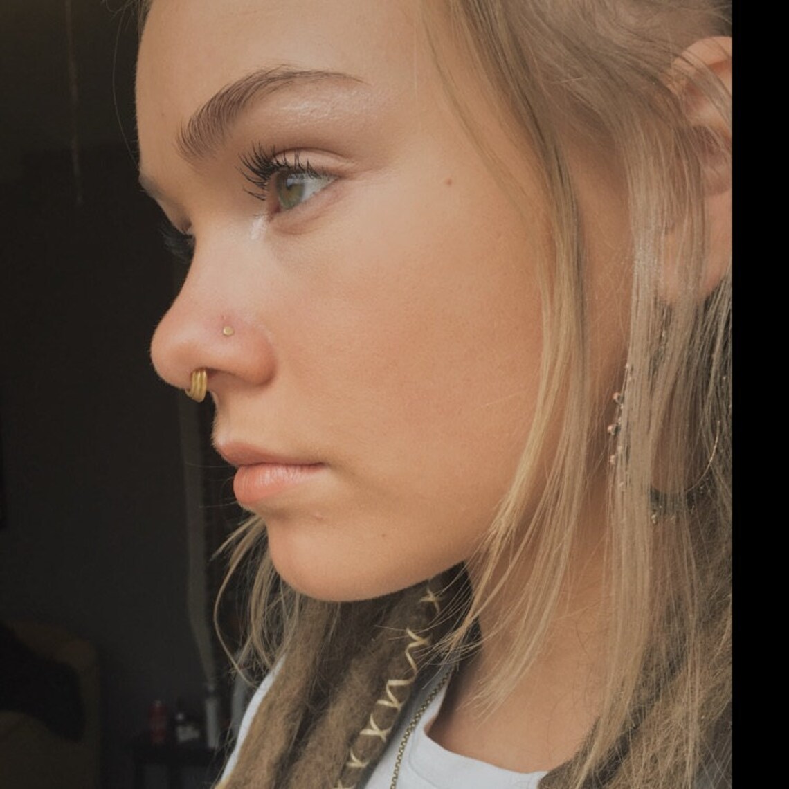 Rose Gold Triple Stack Septum Ring 3 Layered Nose Ring - Etsy