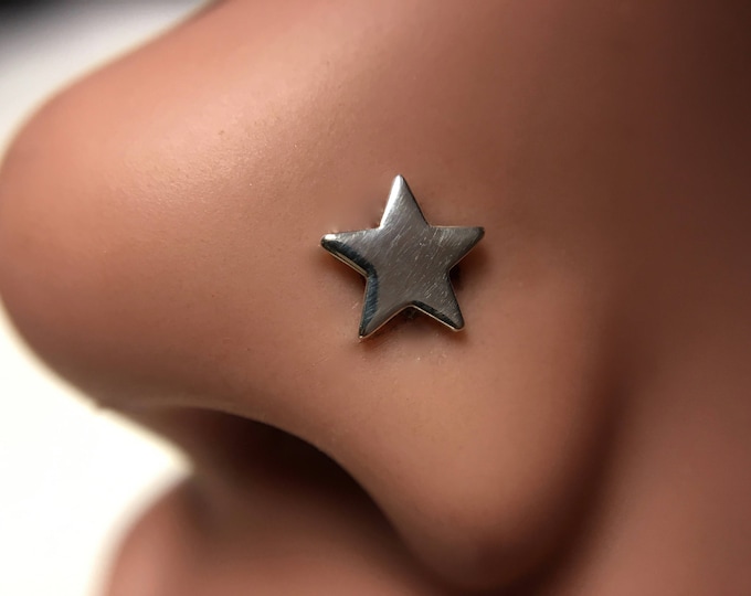 Star Nose Stud Nose Bone ~ Corkscrew ~ Nose Ring Stud ~ Nose Piercing ...