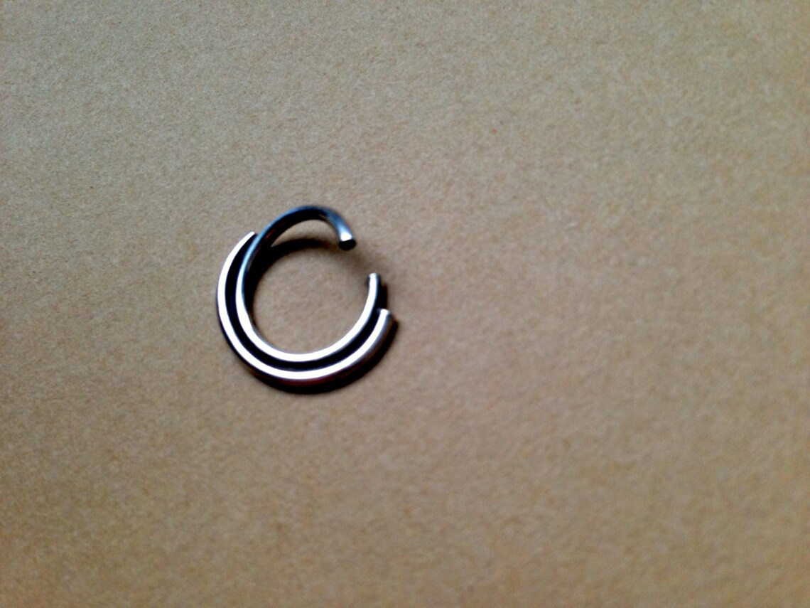 Double Septum Ring Piercing Hoop Nostril Helix Eyebrow | Etsy