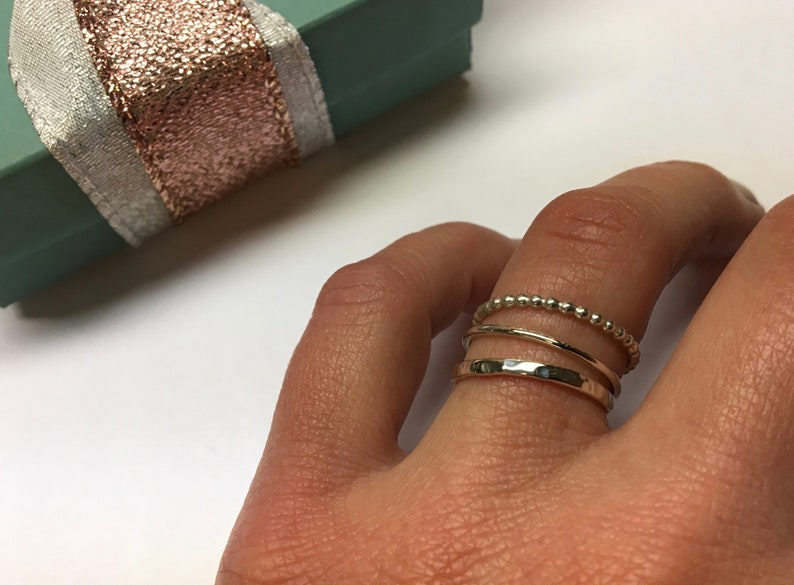 3 Pack Stacking Rings Sterling Silver Stackers Three Thin - Etsy