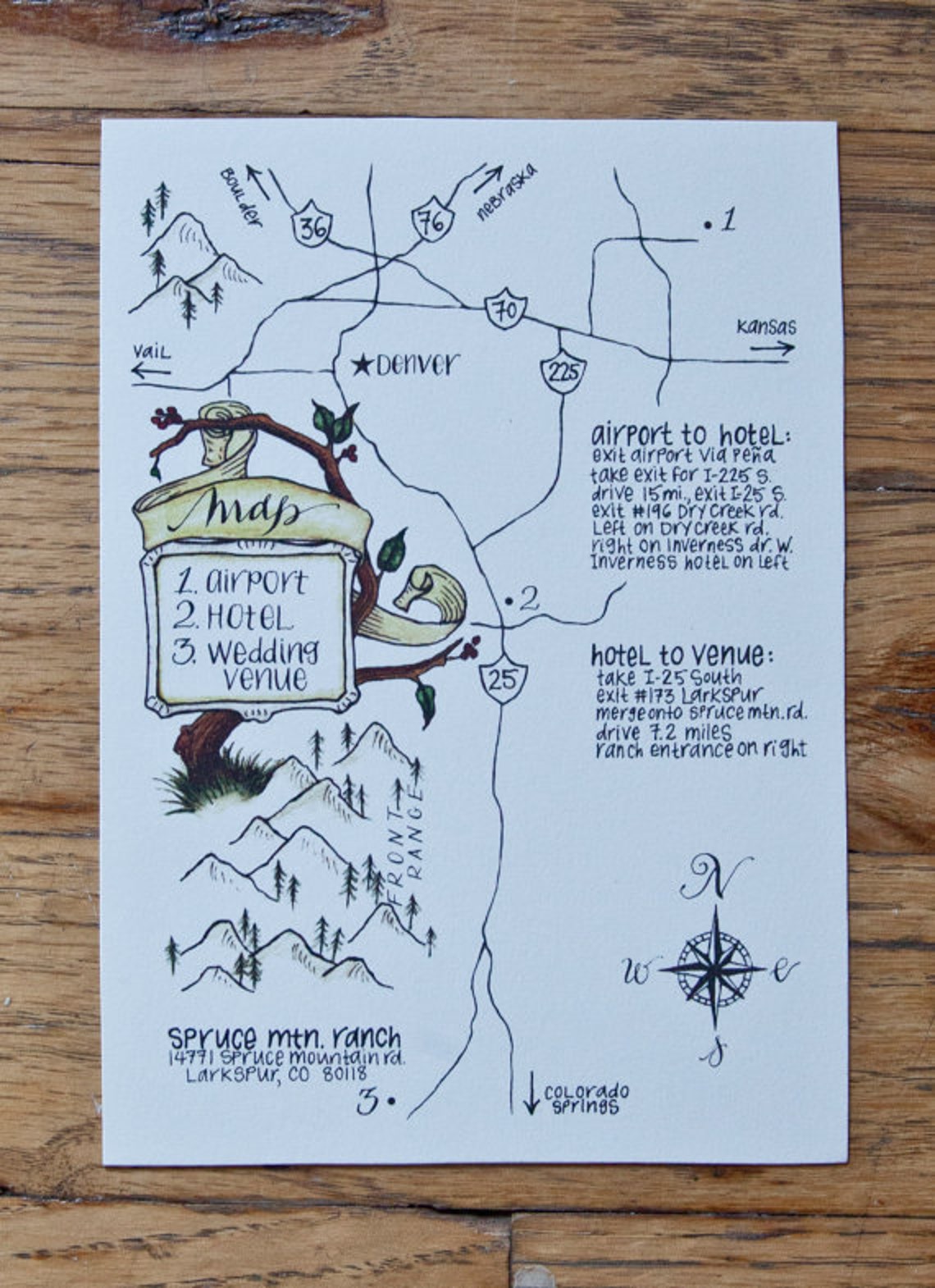 Custom Illustrated Map Hand-drawn/painted Map With Calligraphy digital ...