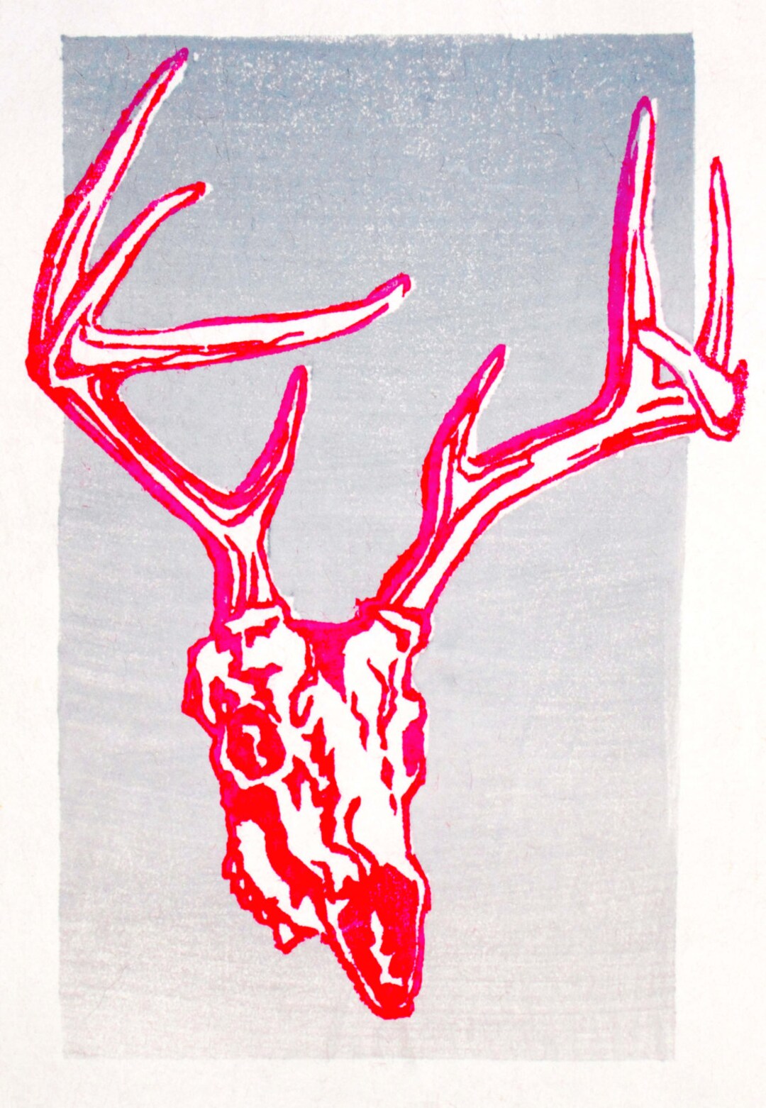 Neon Antlers Archival Print of My Original Woodblock Print - Etsy