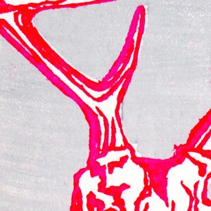 Neon Antlers Archival Print of My Original Woodblock Print - Etsy