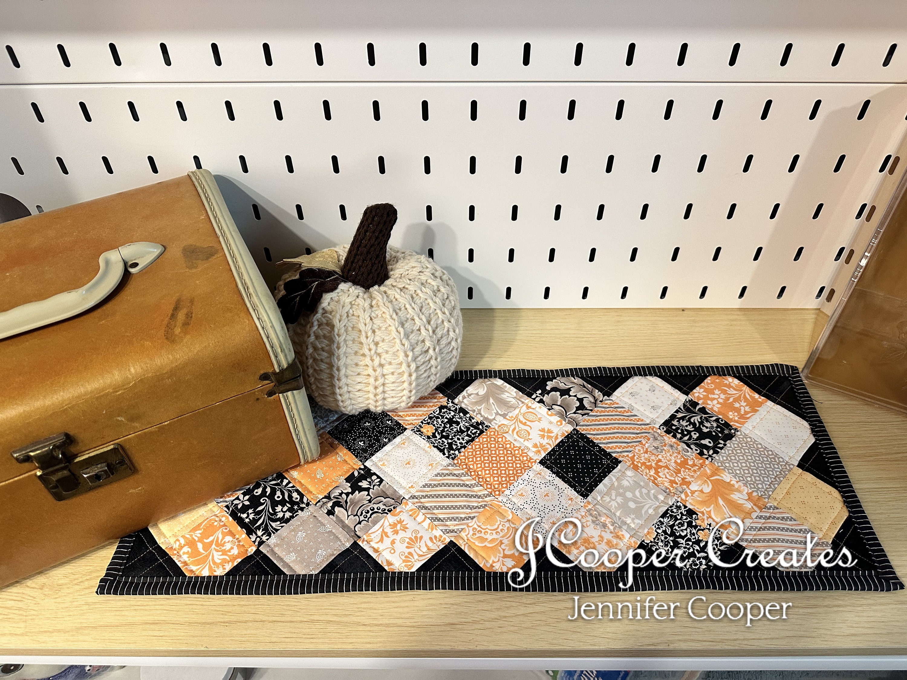 MINI Quilted Table Runner Fall Decorations Halloween Colors Moda Fabric ...