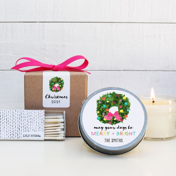 Christmas Candle Favors May Your Days Be Merry and Bright - Etsy