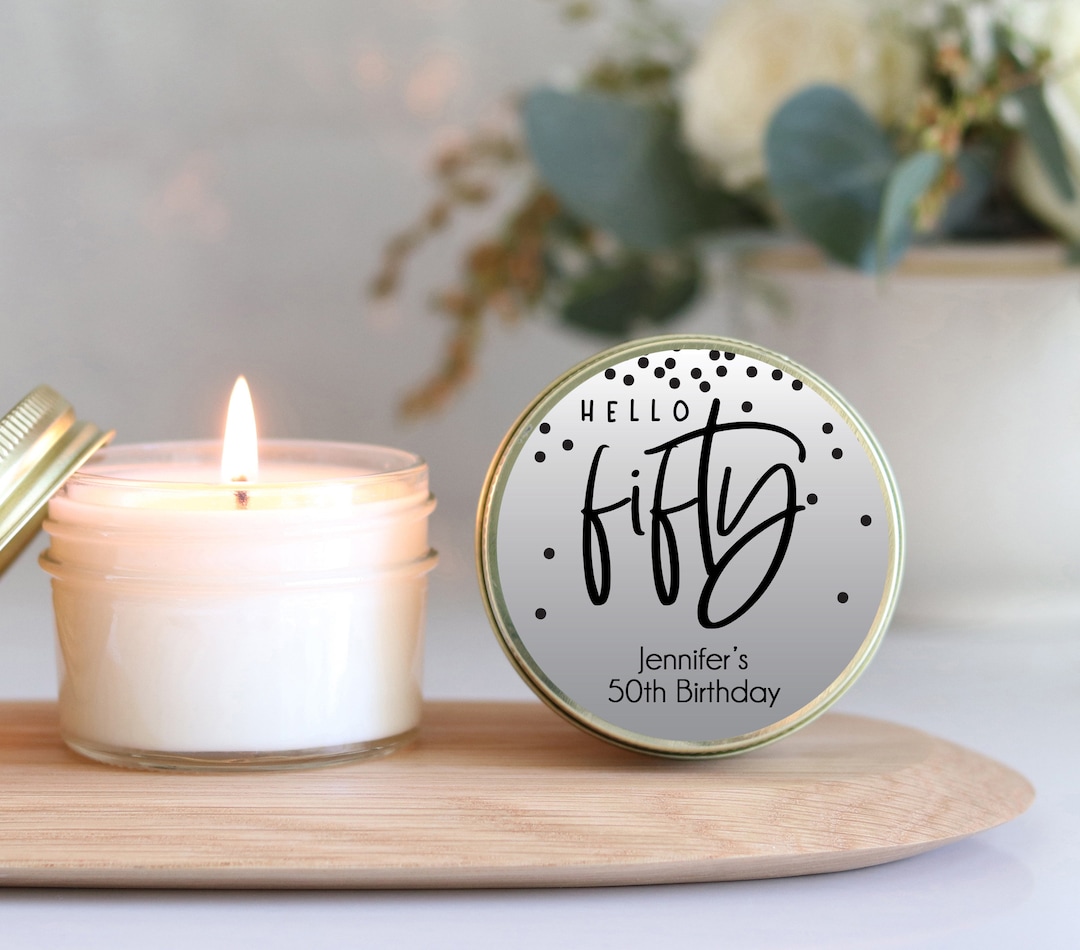 Personalized 50th Birthday Candle Favors: Milestone Party Candles - Etsy