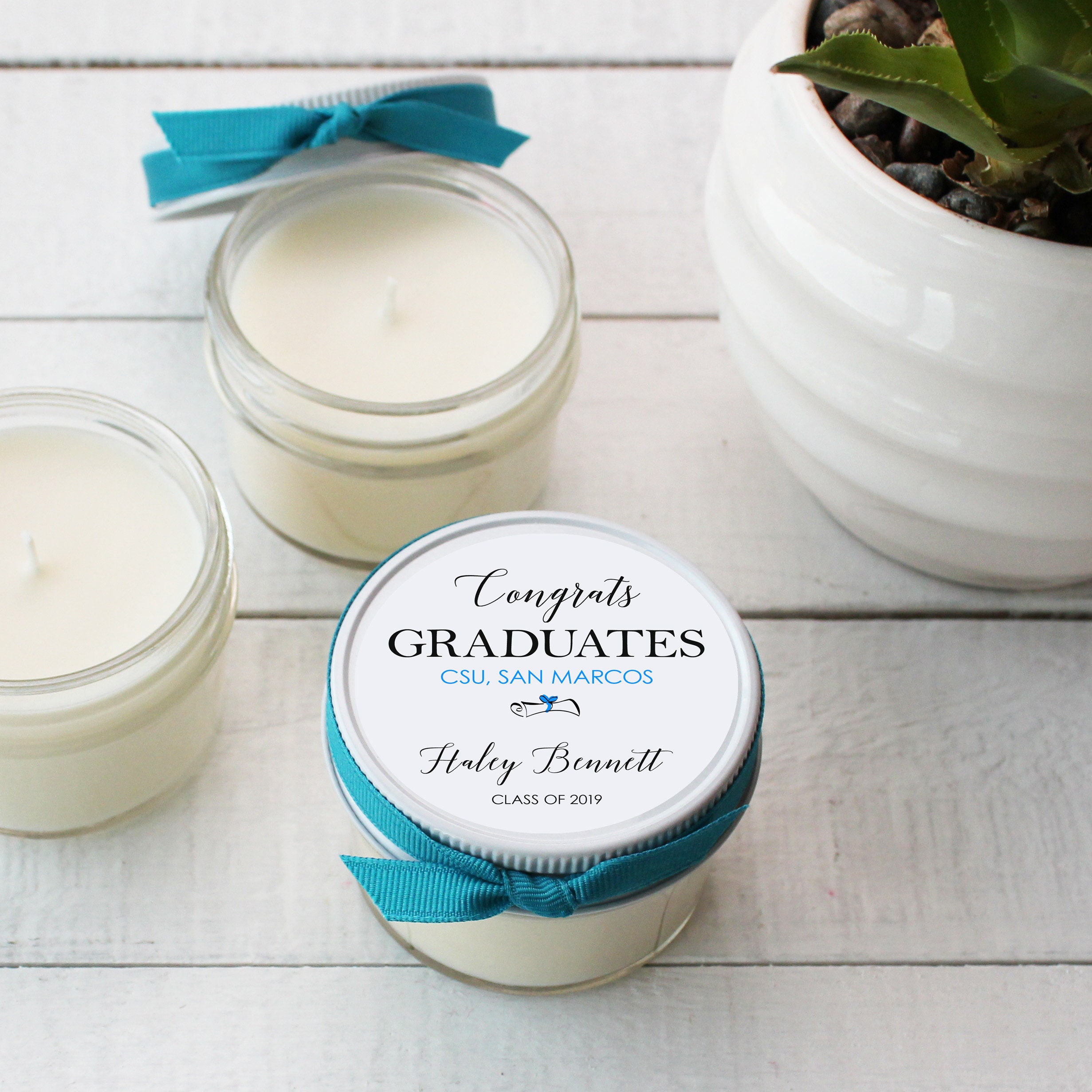 Graduation Favors | Graduation Candles | Personalized Favor Candles ...