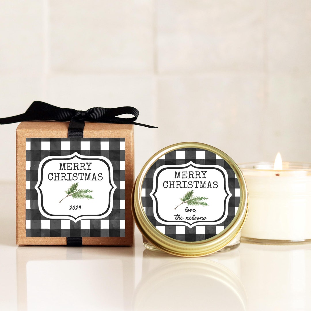 Christmas Candles - Buffalo Check Candles | Christmas Gift Candles ...