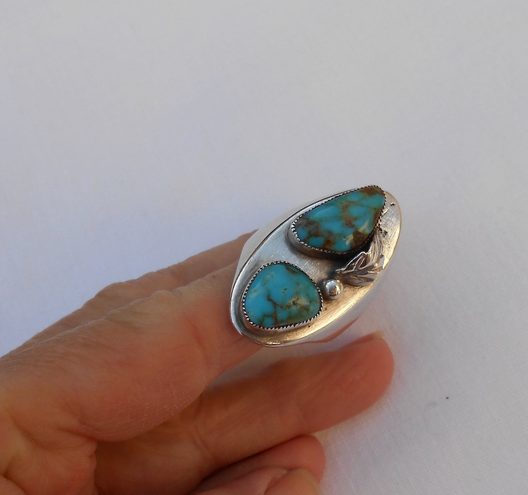 Anillo Navajo doble turquesa - Etsy España