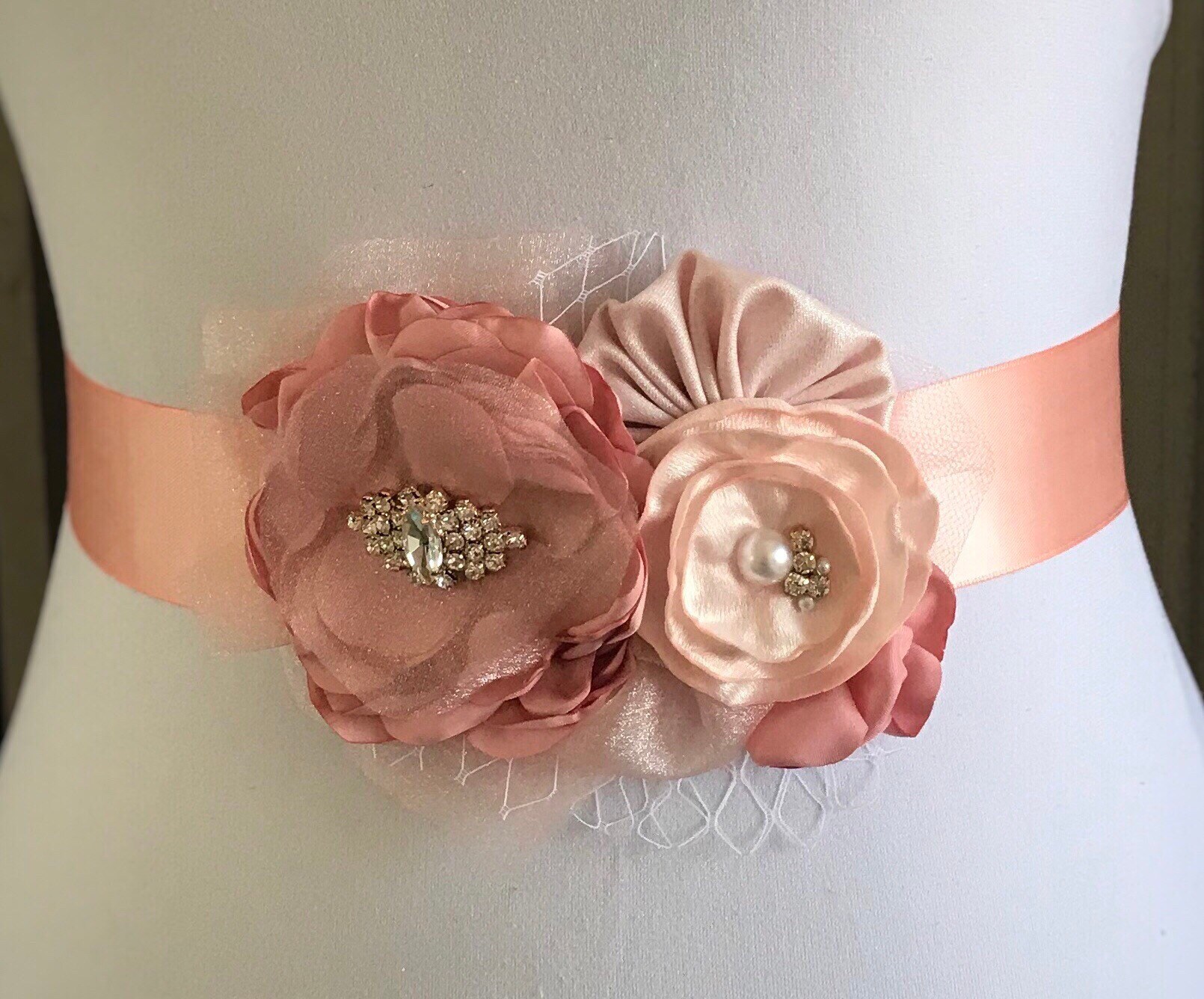 Peach Sash Blush Wedding Sash Bridal Sash Peach Wedding | Etsy