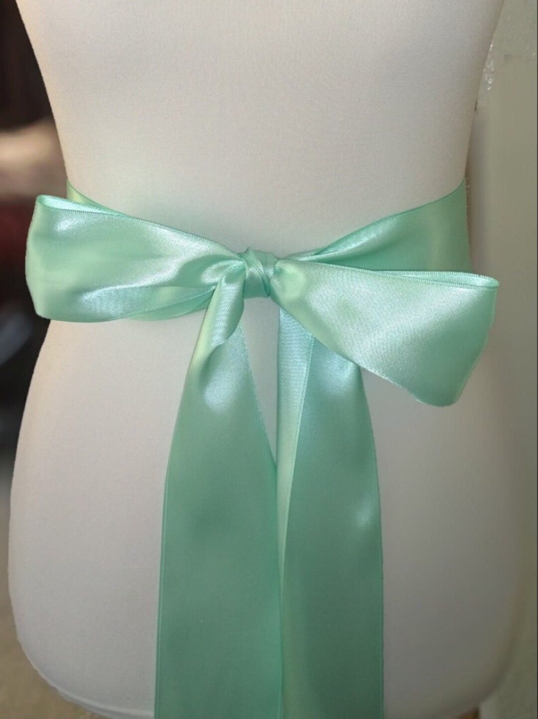 Mint Green Wedding Sash Satin Sash Flowergirl Sash Bridal - Etsy