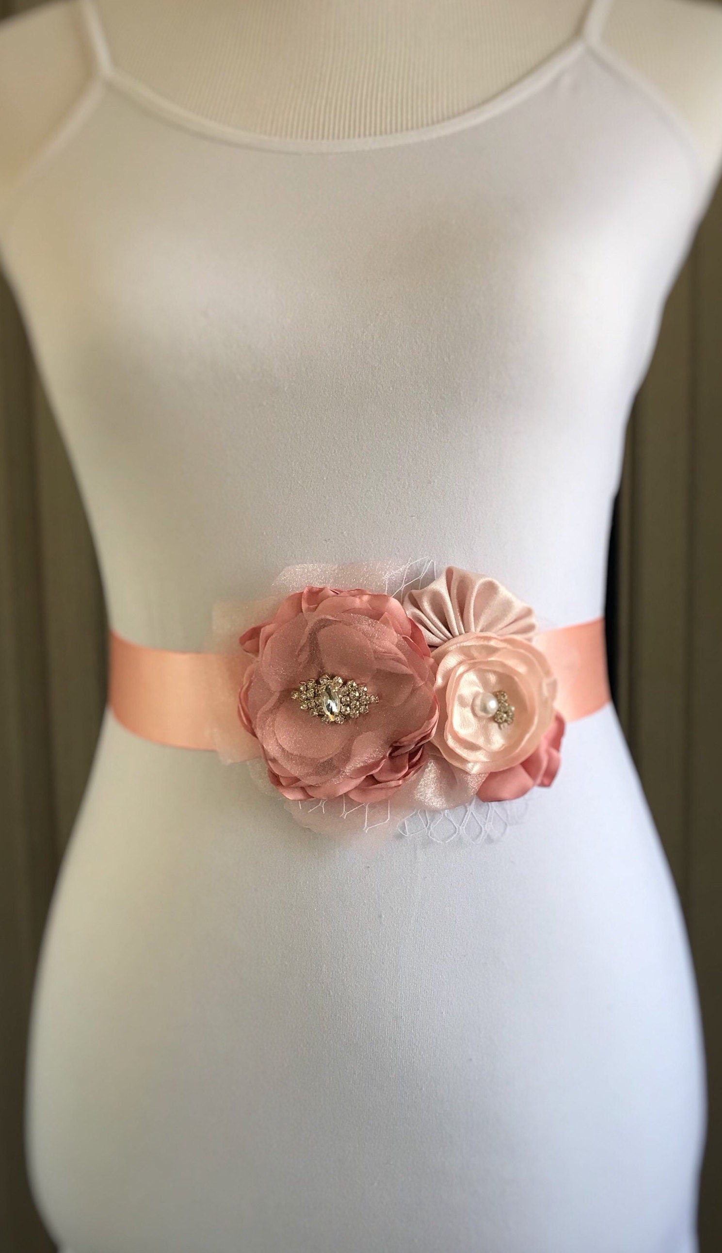 Peach Sash Blush Wedding Sash Bridal Sash Peach Wedding | Etsy