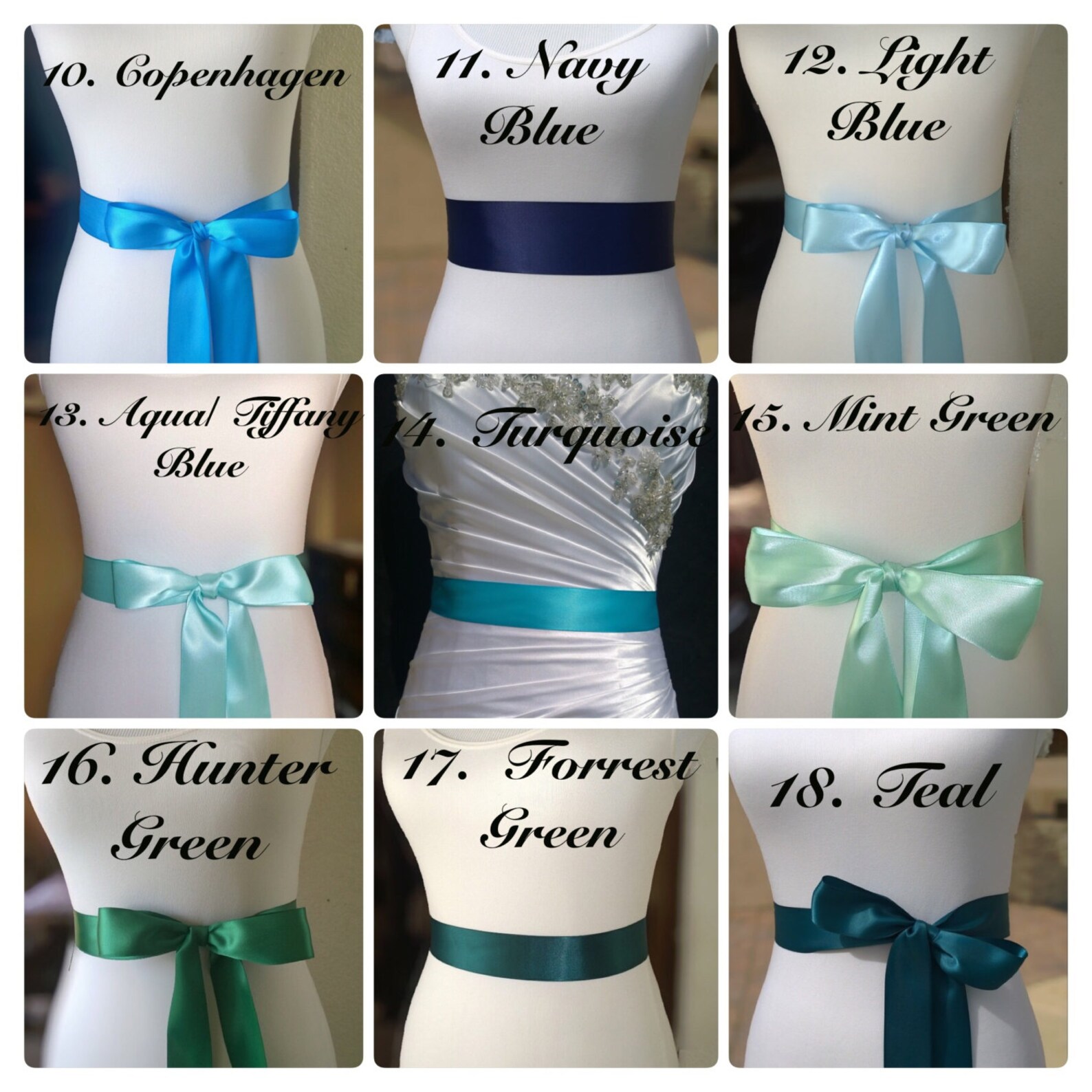 Sash Samples Samples of Double Face Satin Ribbons 1.5 or - Etsy
