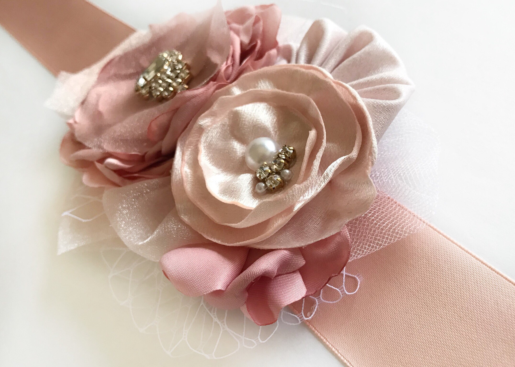 Peach Sash Blush Wedding Sash Bridal Sash Peach Wedding | Etsy