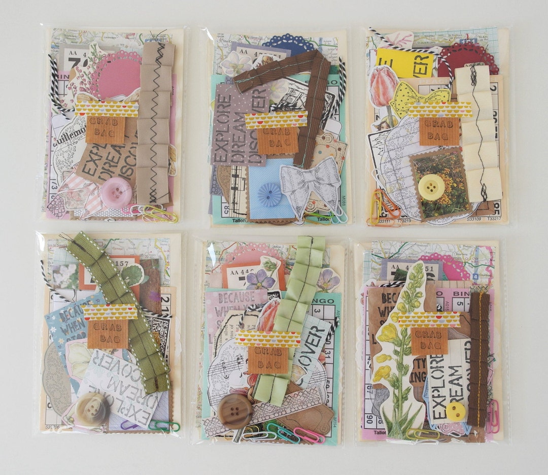 Grab Bag, Mystery Bag, Happy Mail, Craft Kit, Craft Bag, Ephemera ...