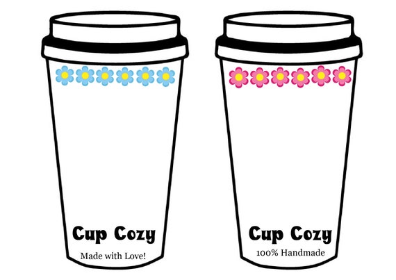 PRINTABLE Cup Cozy Template Cup Cozy Display Card Coffee | Etsy